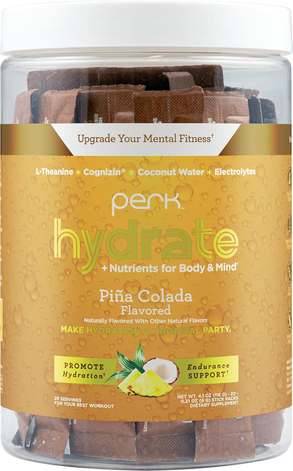 Perk Hydrate electrolyte stickpacks for hydration