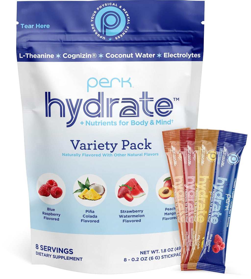 Perk Hydrate electrolyte stickpacks variety