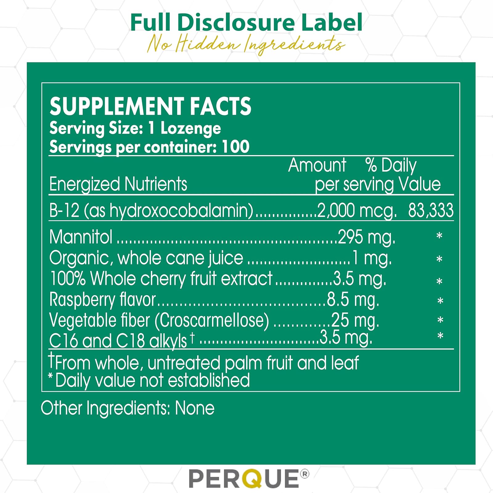 Perque B12 lozenges for overall wellness