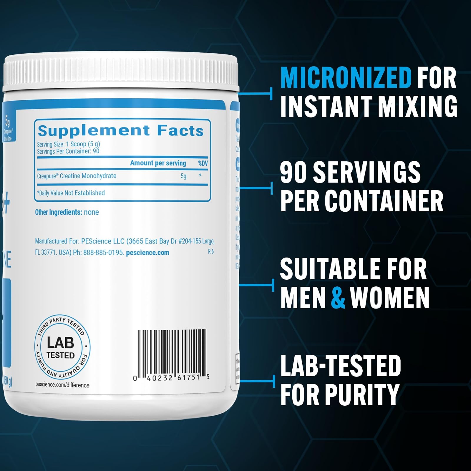 PEScience creatine for energy and recovery