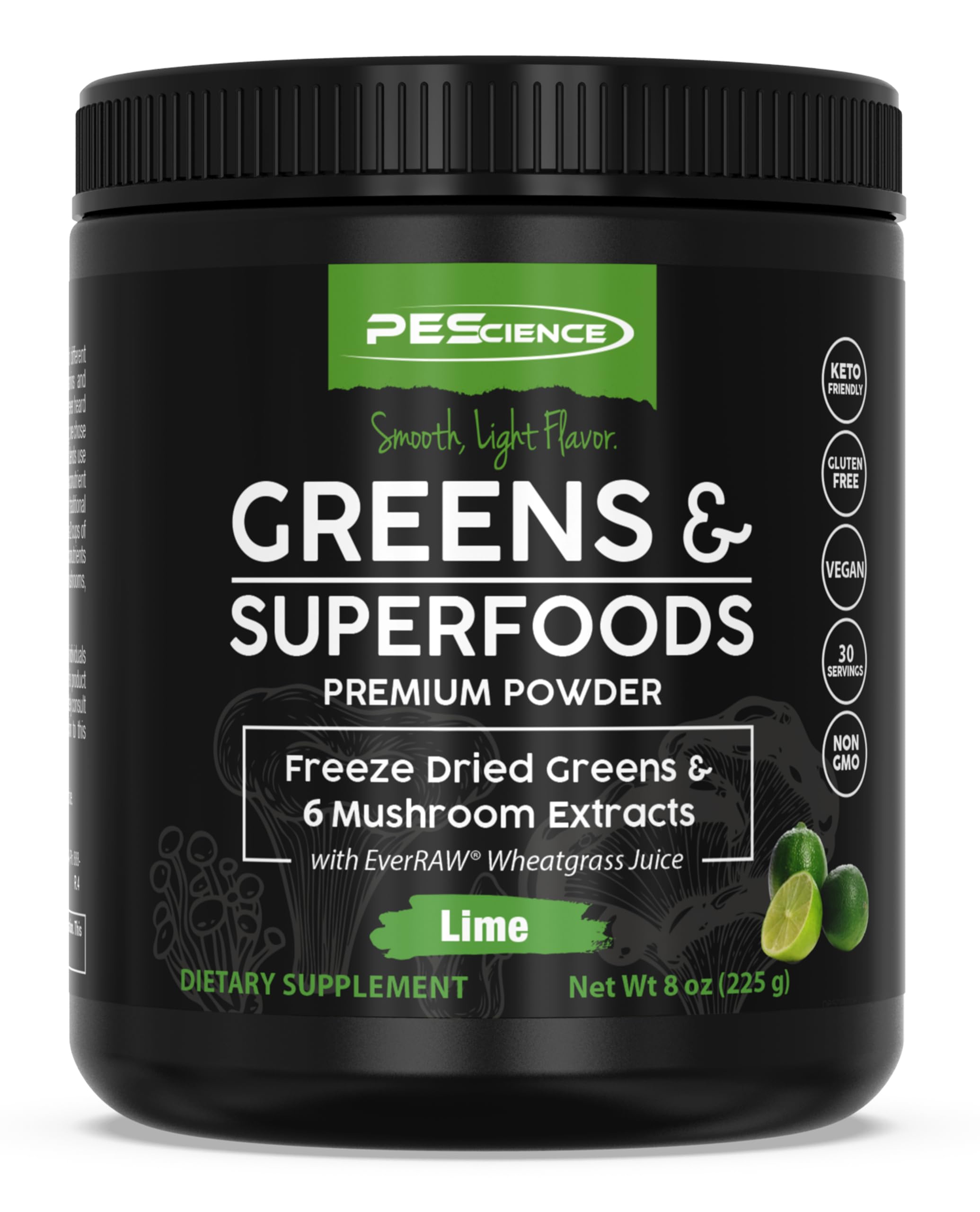 PEScience Greens Powder nutrient-rich mushrooms