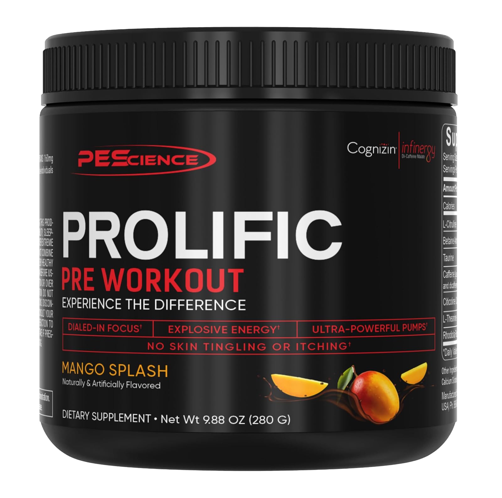 PEScience pre-workout mango flavour