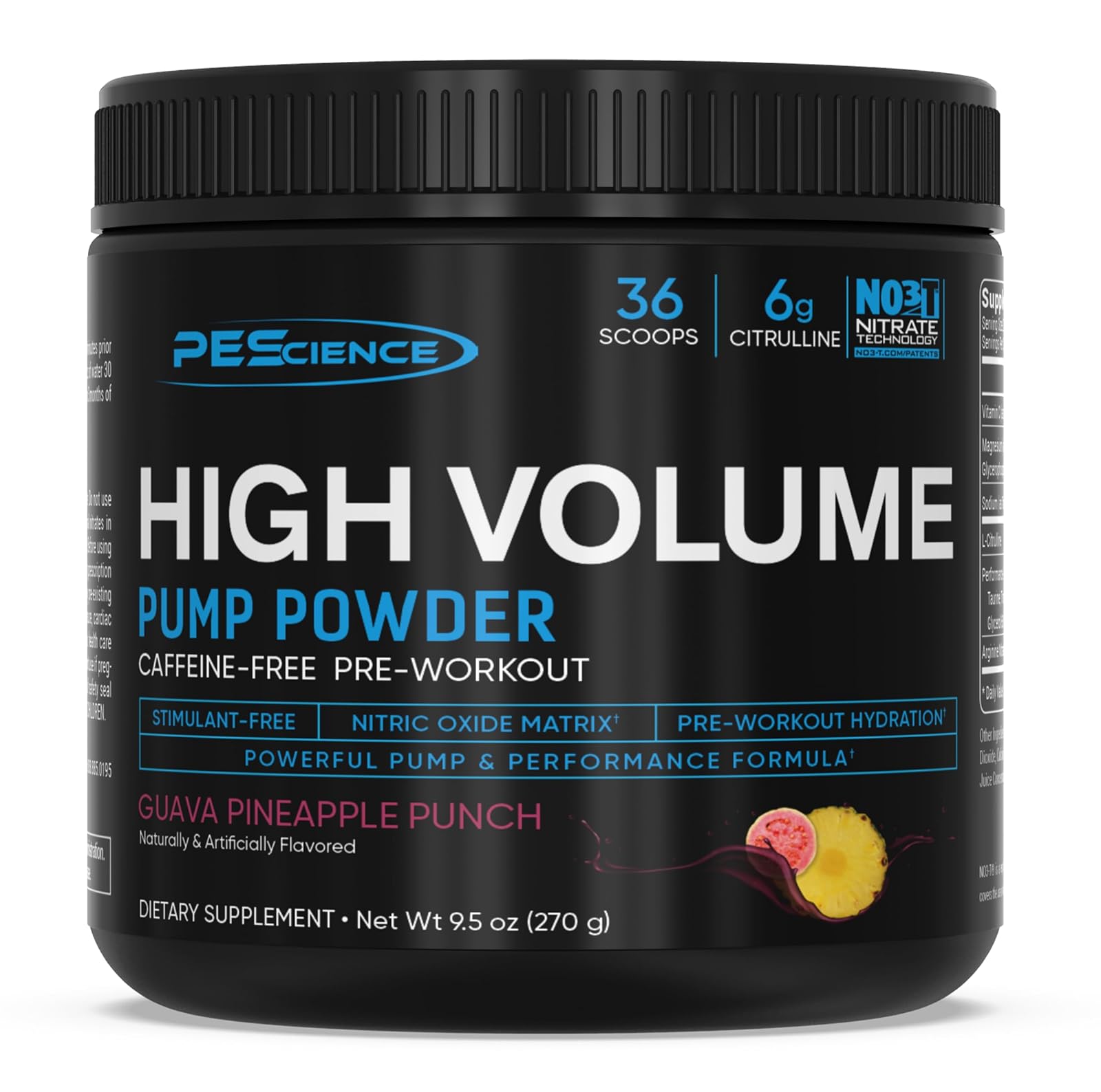 PEScience pre-workout powder guava pineapple