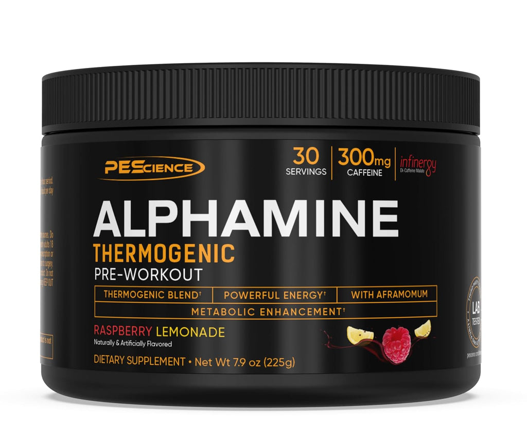 PEScience pre-workout raspberry lemonade flavour