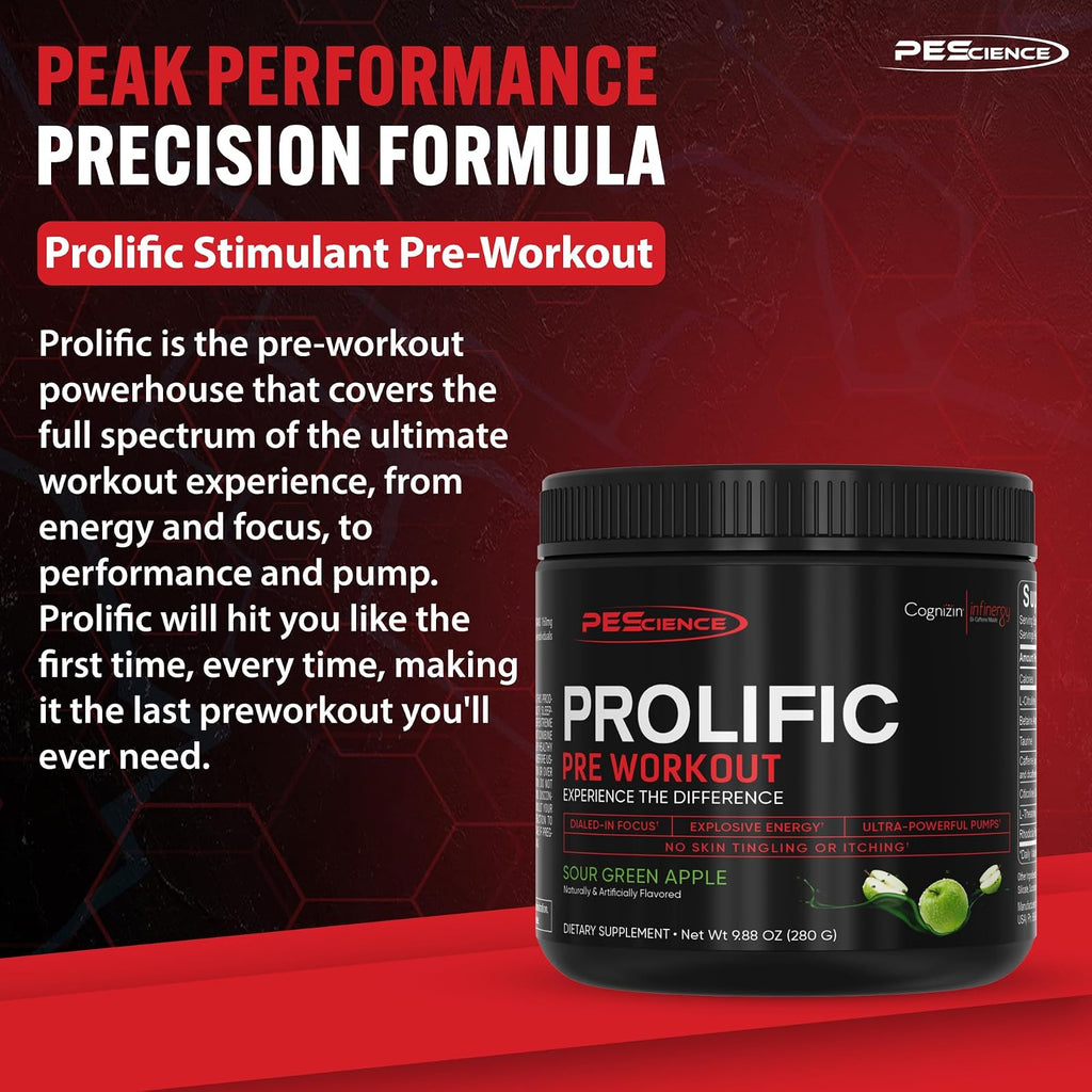 PEScience Prolific pre-workout performance boost