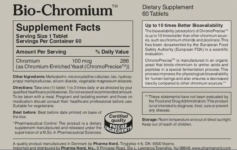 Pharma Nord chromium health benefits