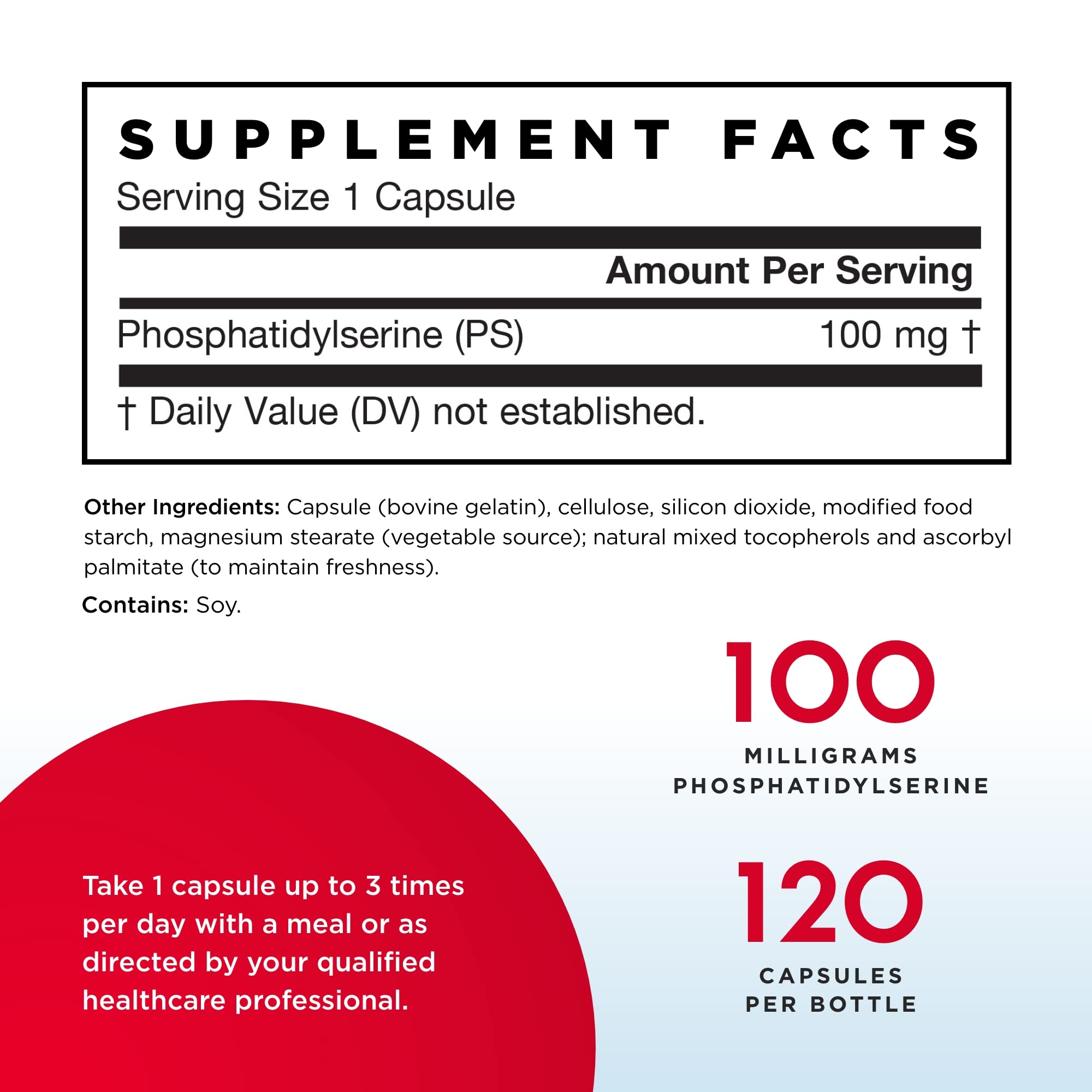 Phosphatidylserine 100 mg for mental clarity