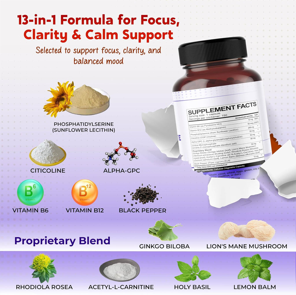 Phosphatidylserine capsules for cognitive support