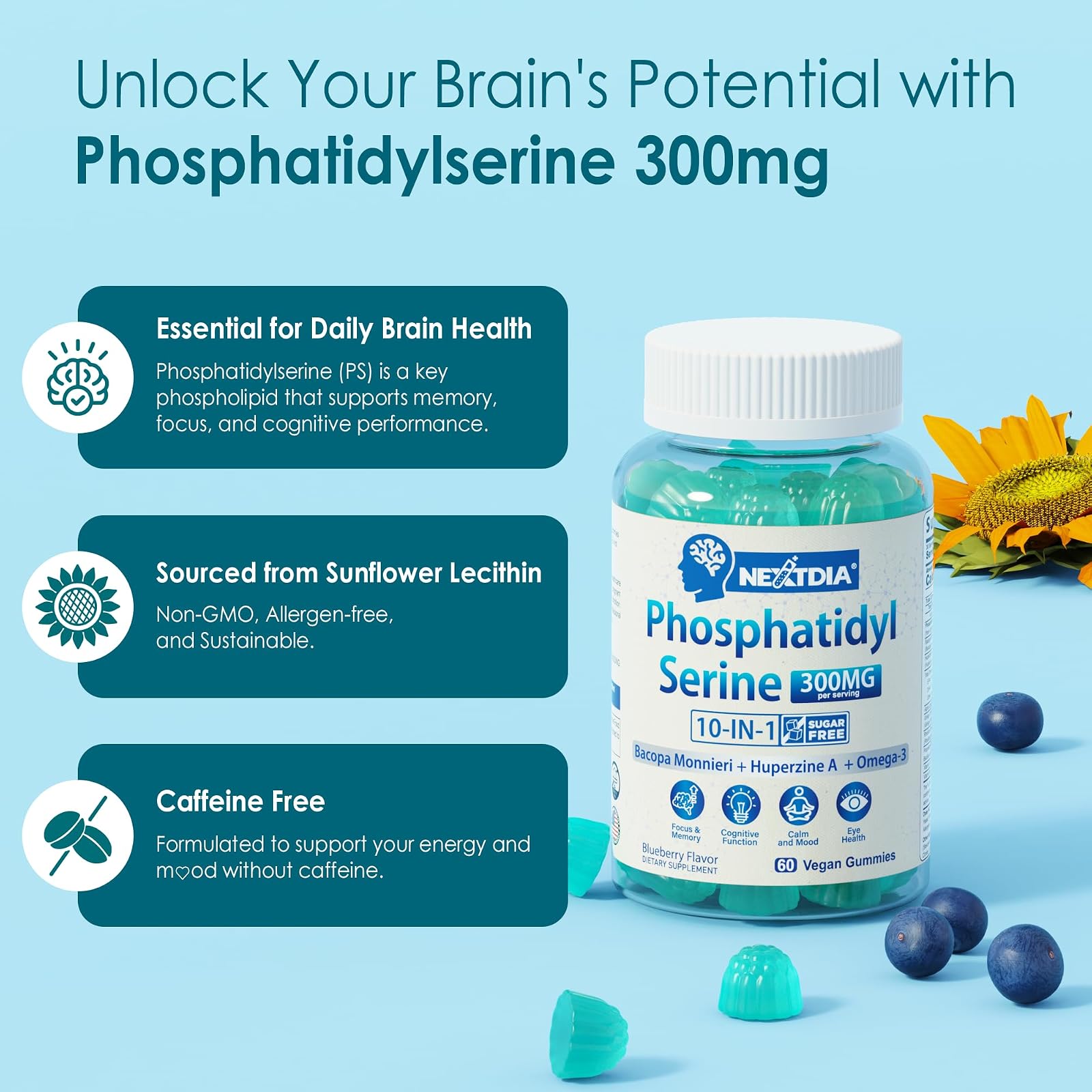 Phosphatidylserine capsules for men's wellness