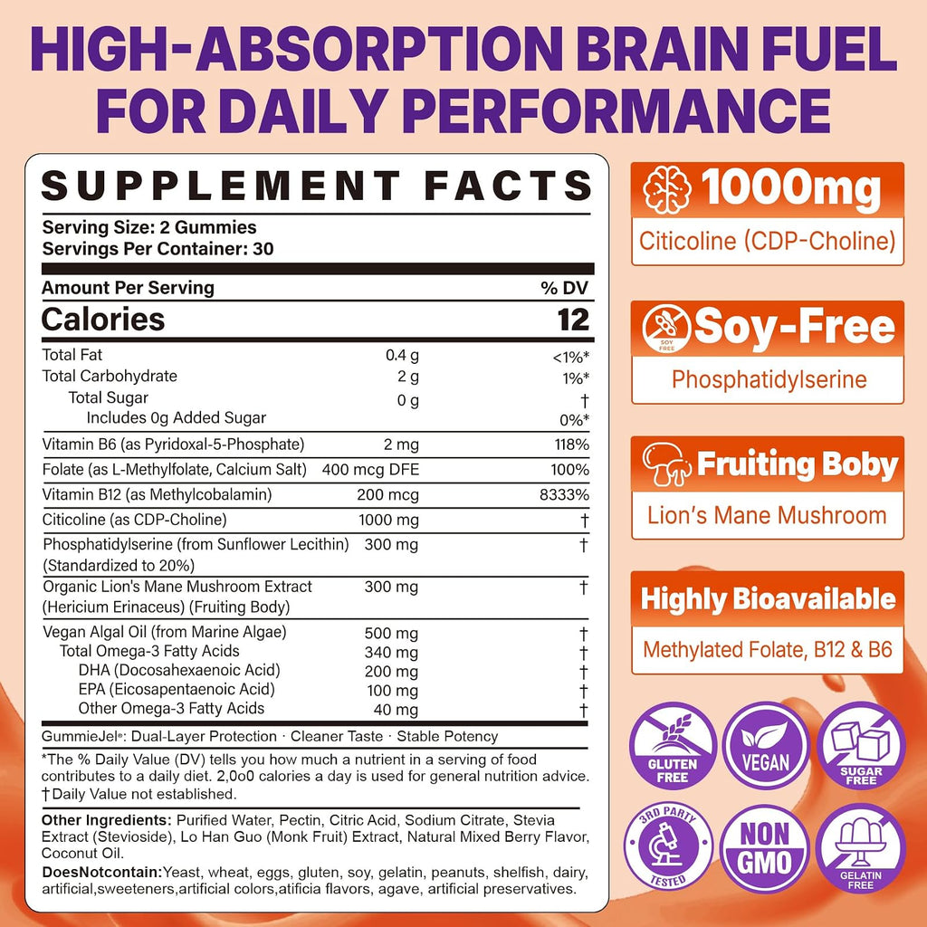 Phosphatidylserine gummies for memory support