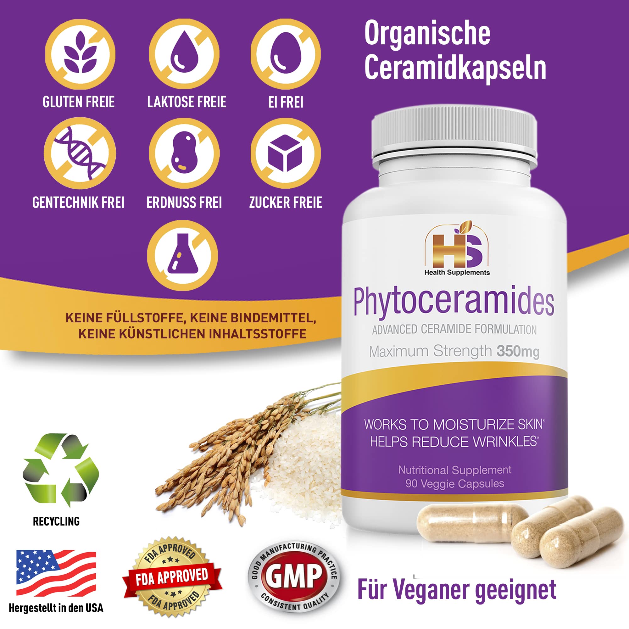 Phytoceramides for anti-aging benefits