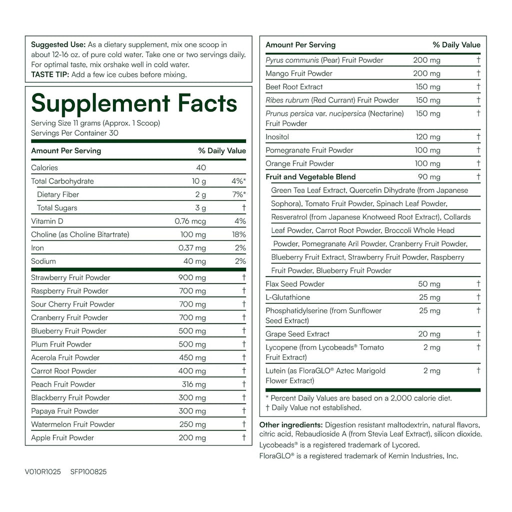 phytonutrient drink mix for energy