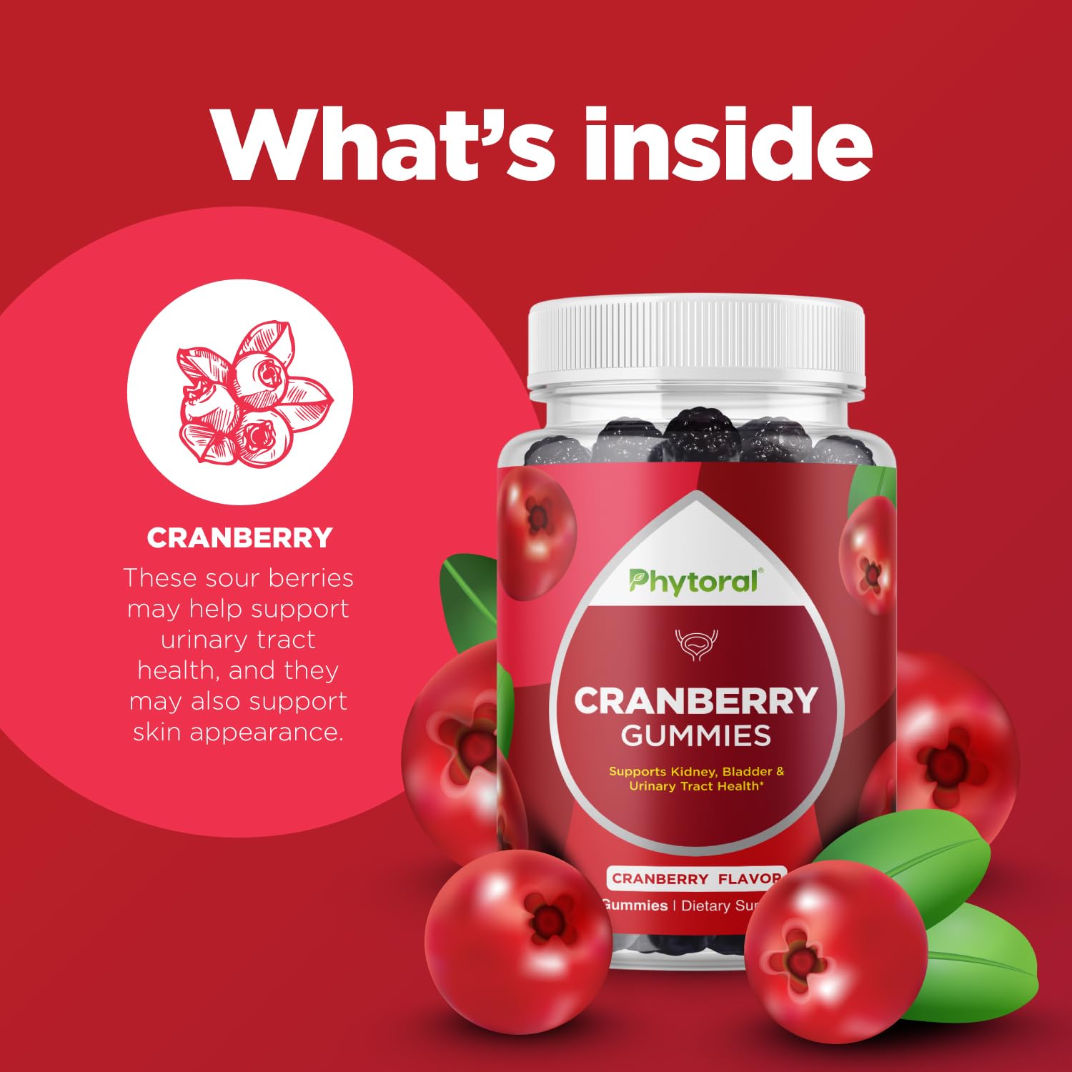 Phytoral cranberry gummies for family health