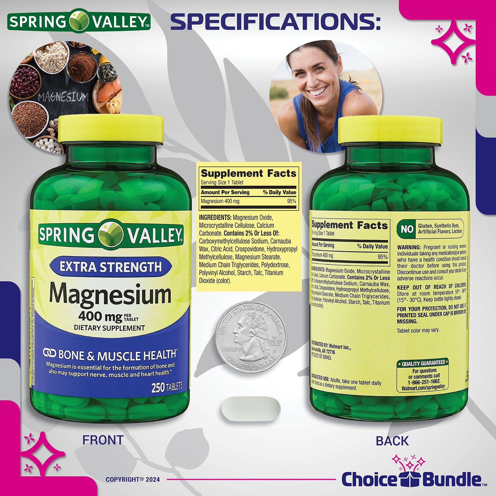 Pill container for easy magnesium storage