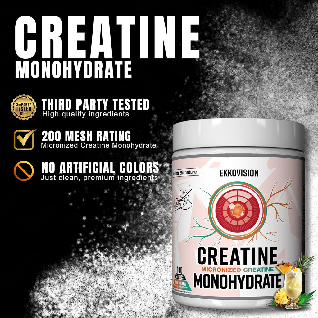 Pina colada flavoured creatine supplement