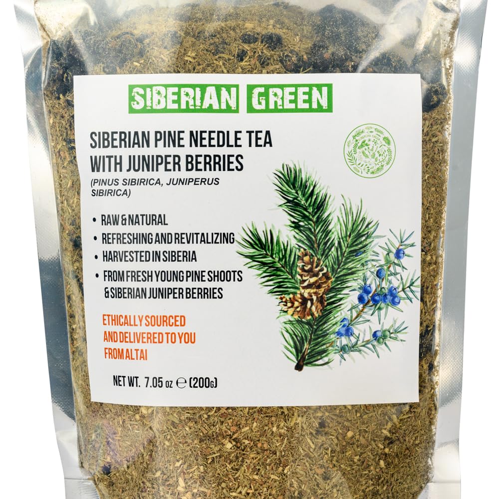 Pine needle tea with juniper berries
