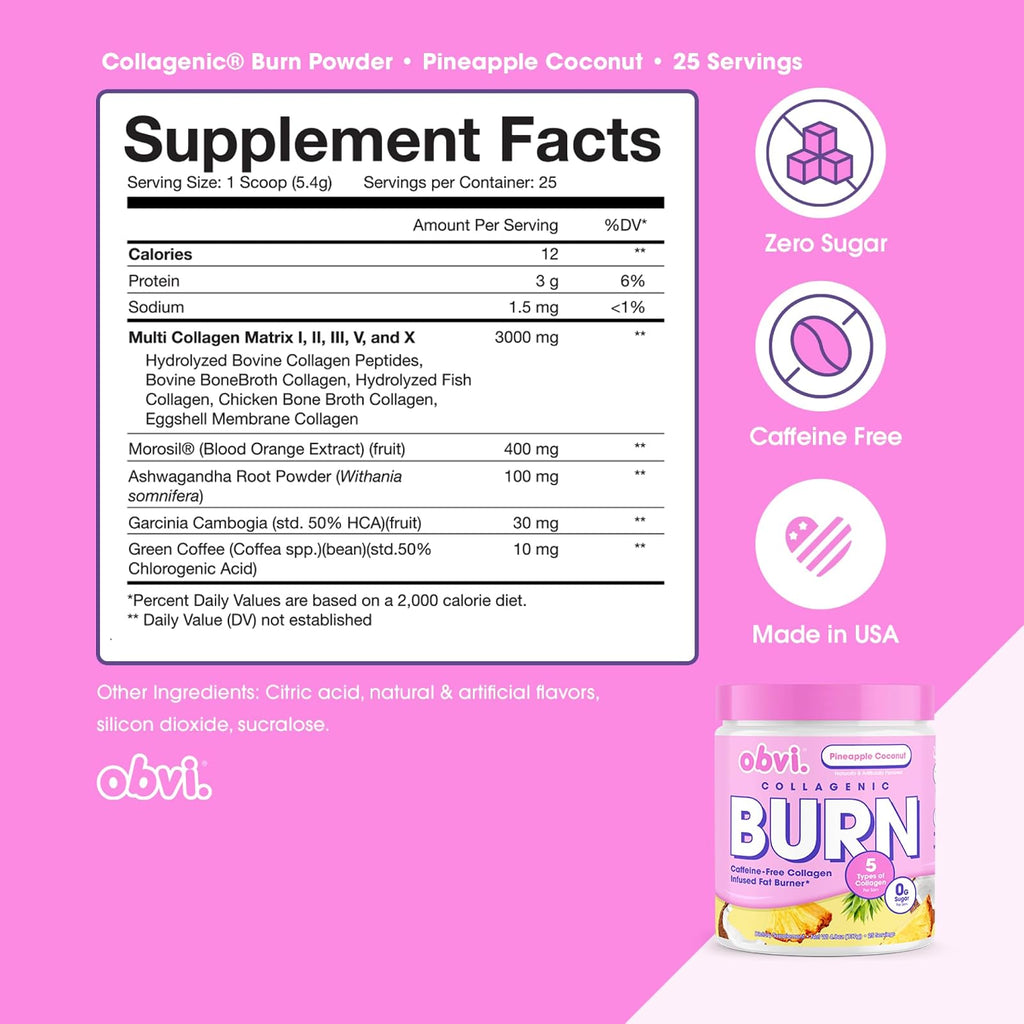 Pineapple coconut collagen powder mix