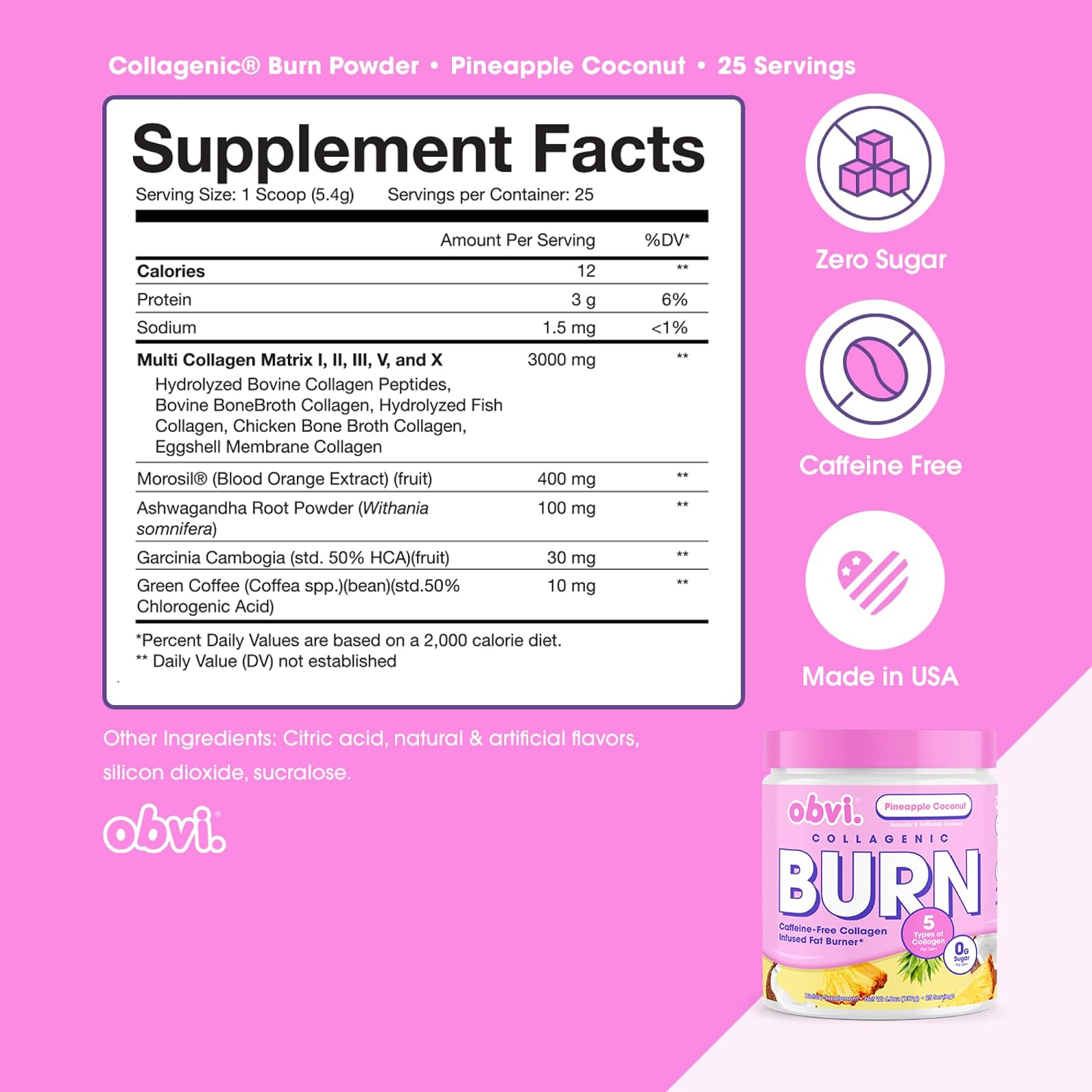 Pineapple coconut collagen powder mix
