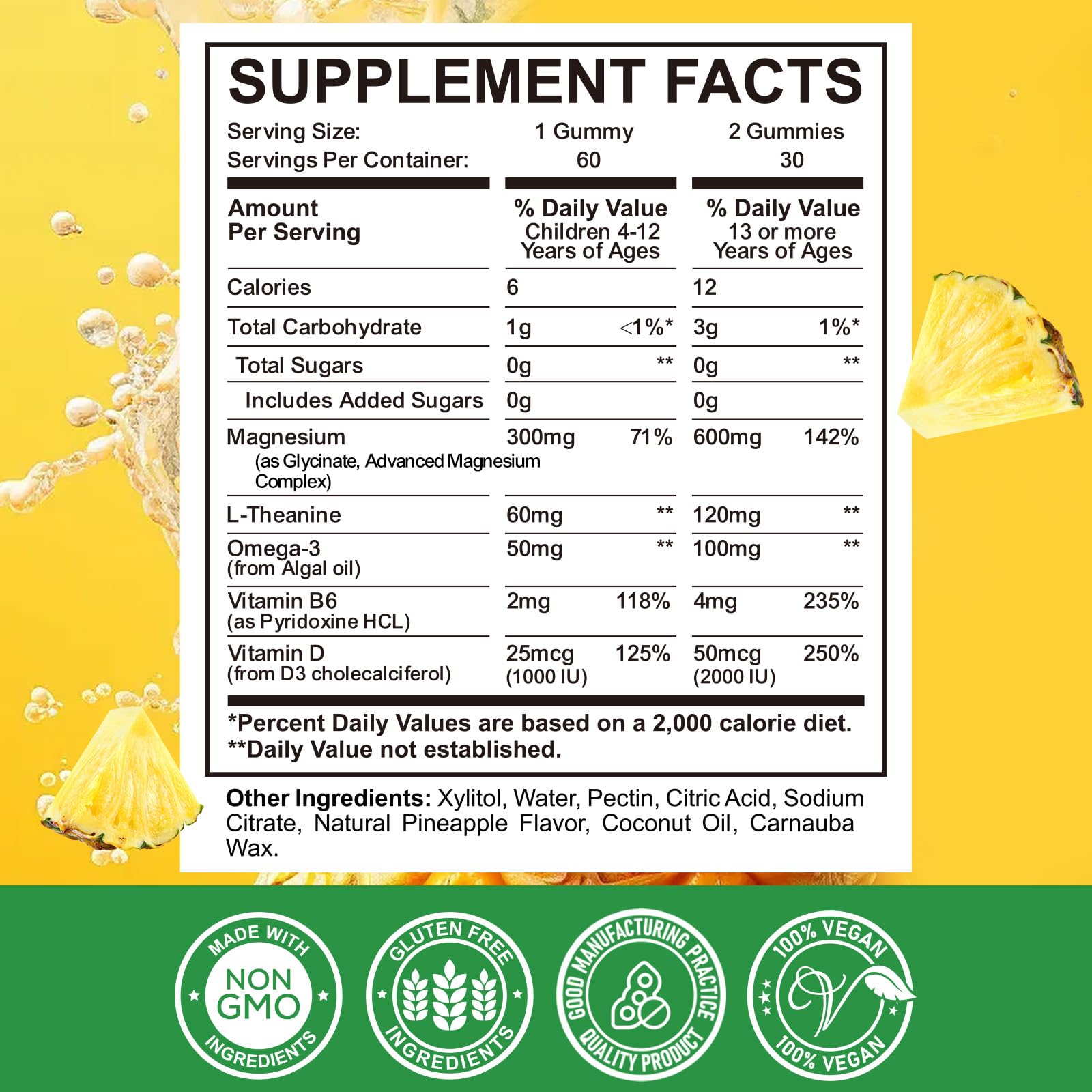 pineapple flavor magnesium gummies