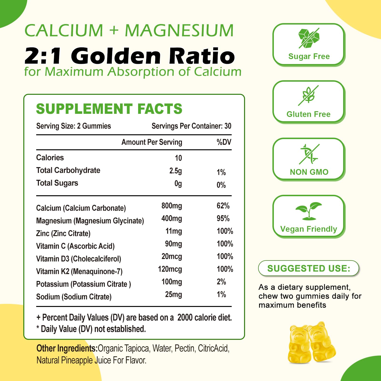 pineapple flavored calcium for adults