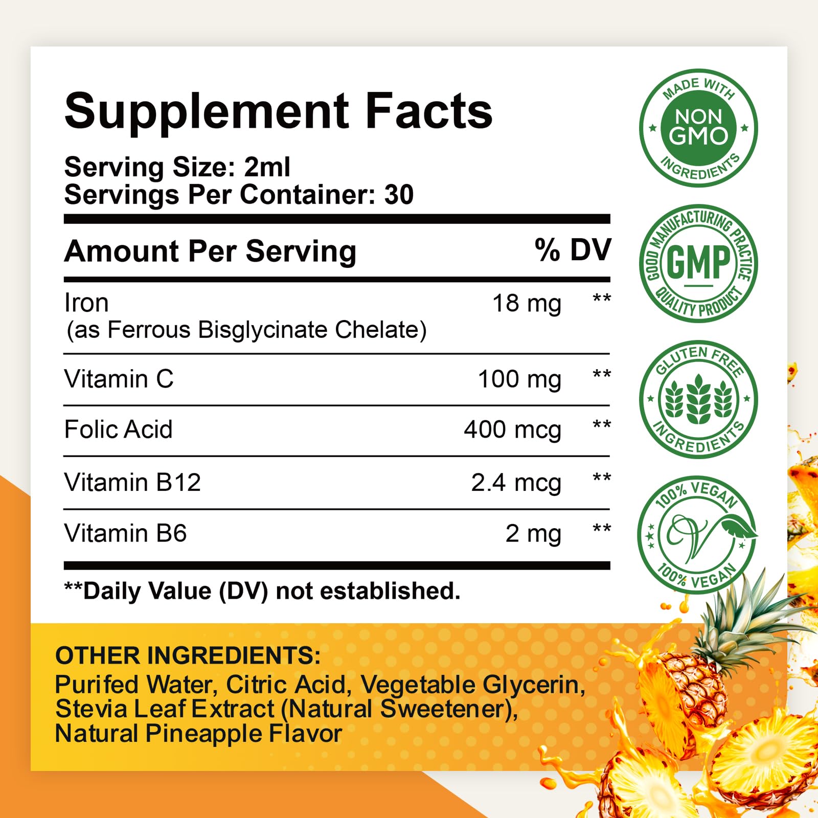 pineapple flavored iron supplement