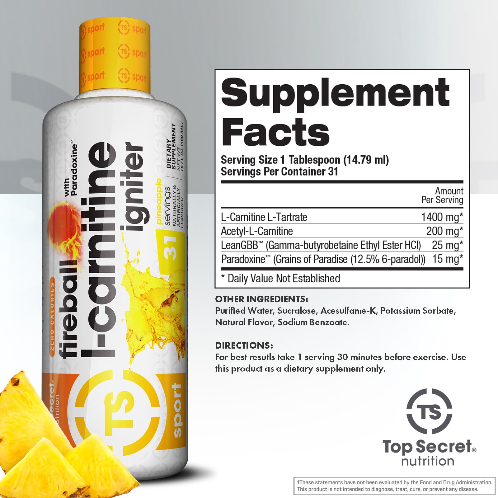 Pineapple flavour acetyl l-carnitine powder