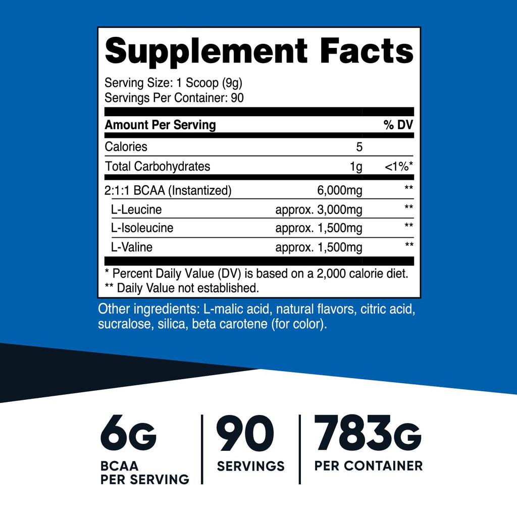 Pineapple flavour BCAA powder supplement