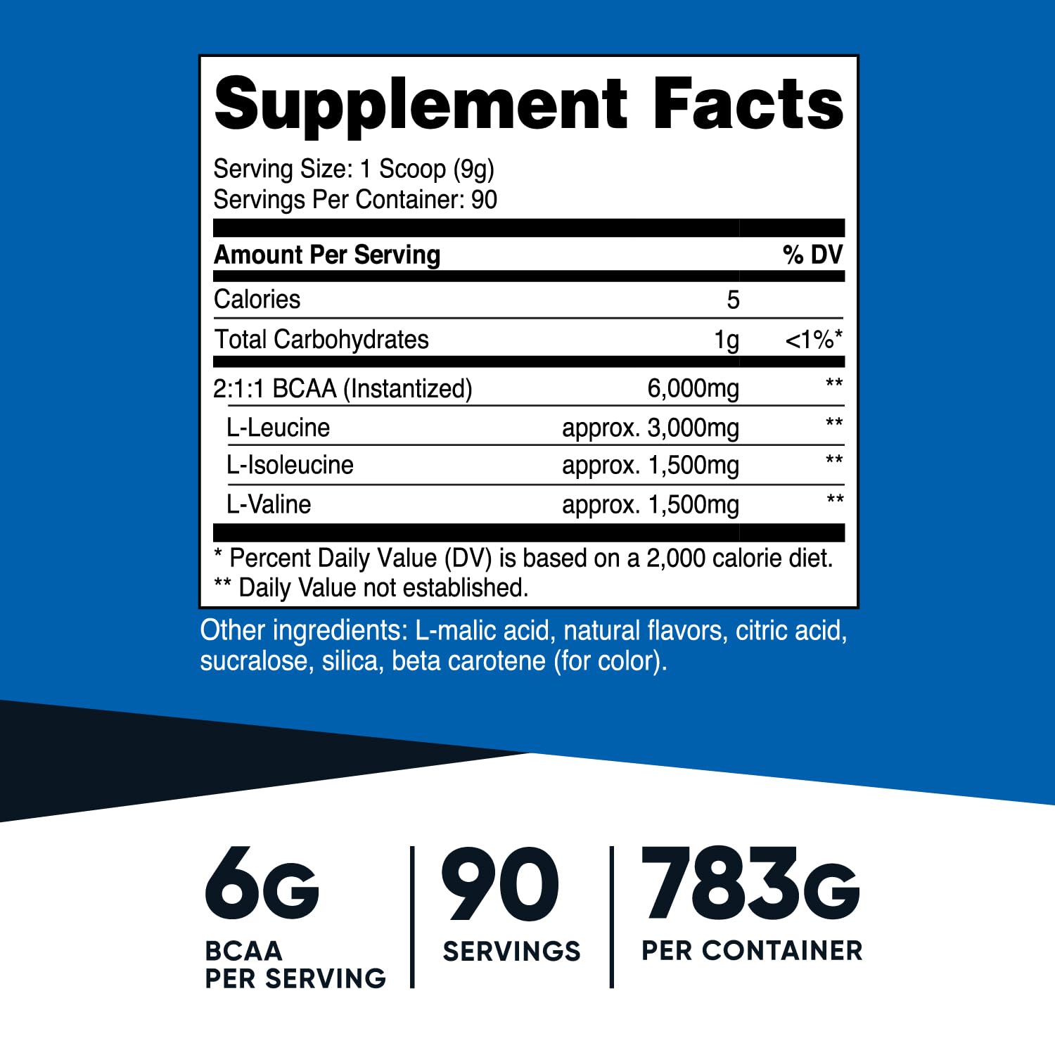 Pineapple flavour BCAA powder supplement