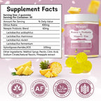 Pineapple flavour digestive health gummies
