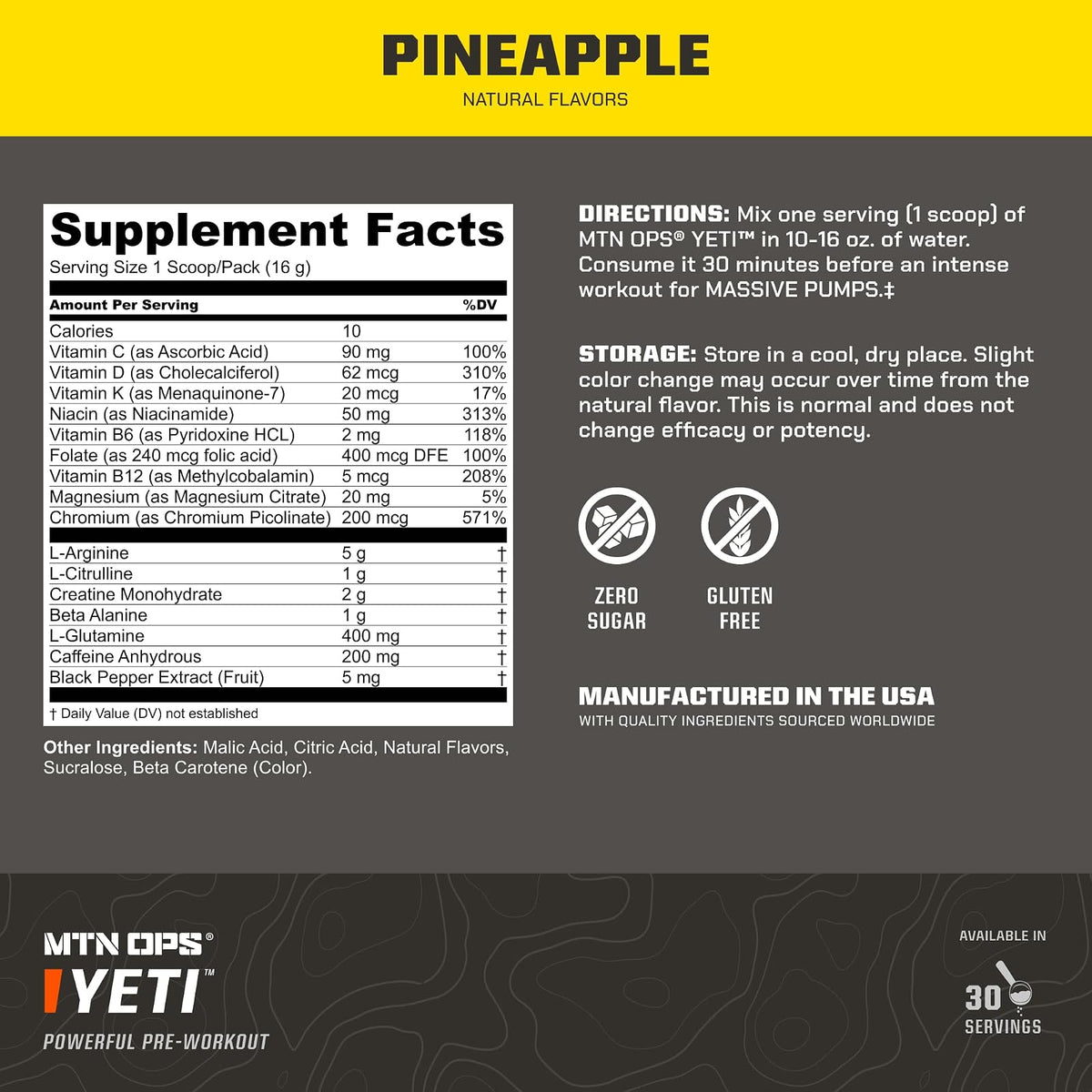 Pineapple flavour energy booster