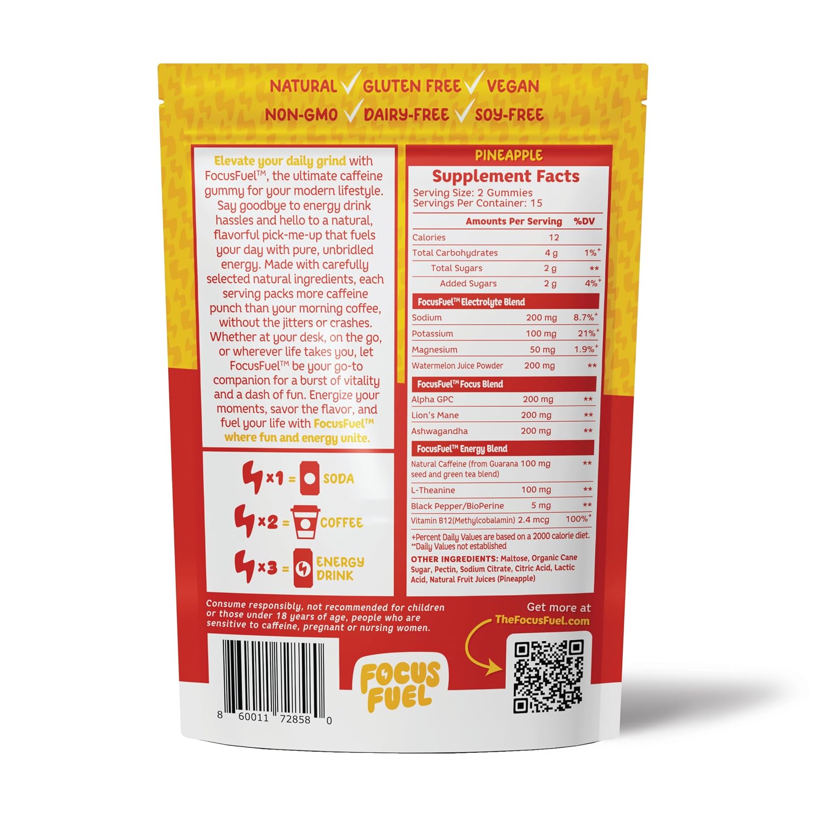 Pineapple flavour energy chews