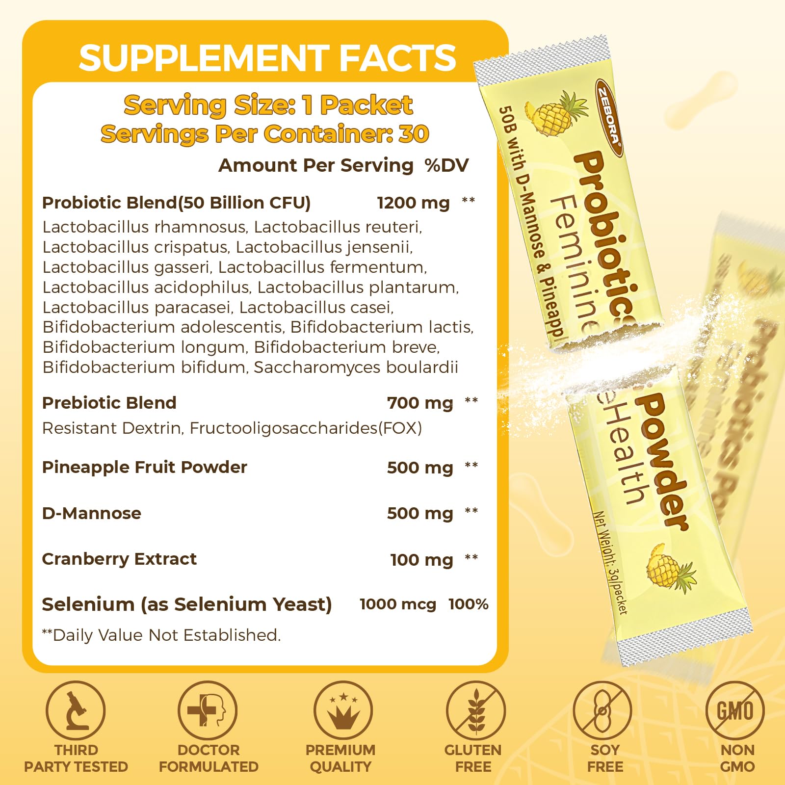 Pineapple flavour probiotics for digestion