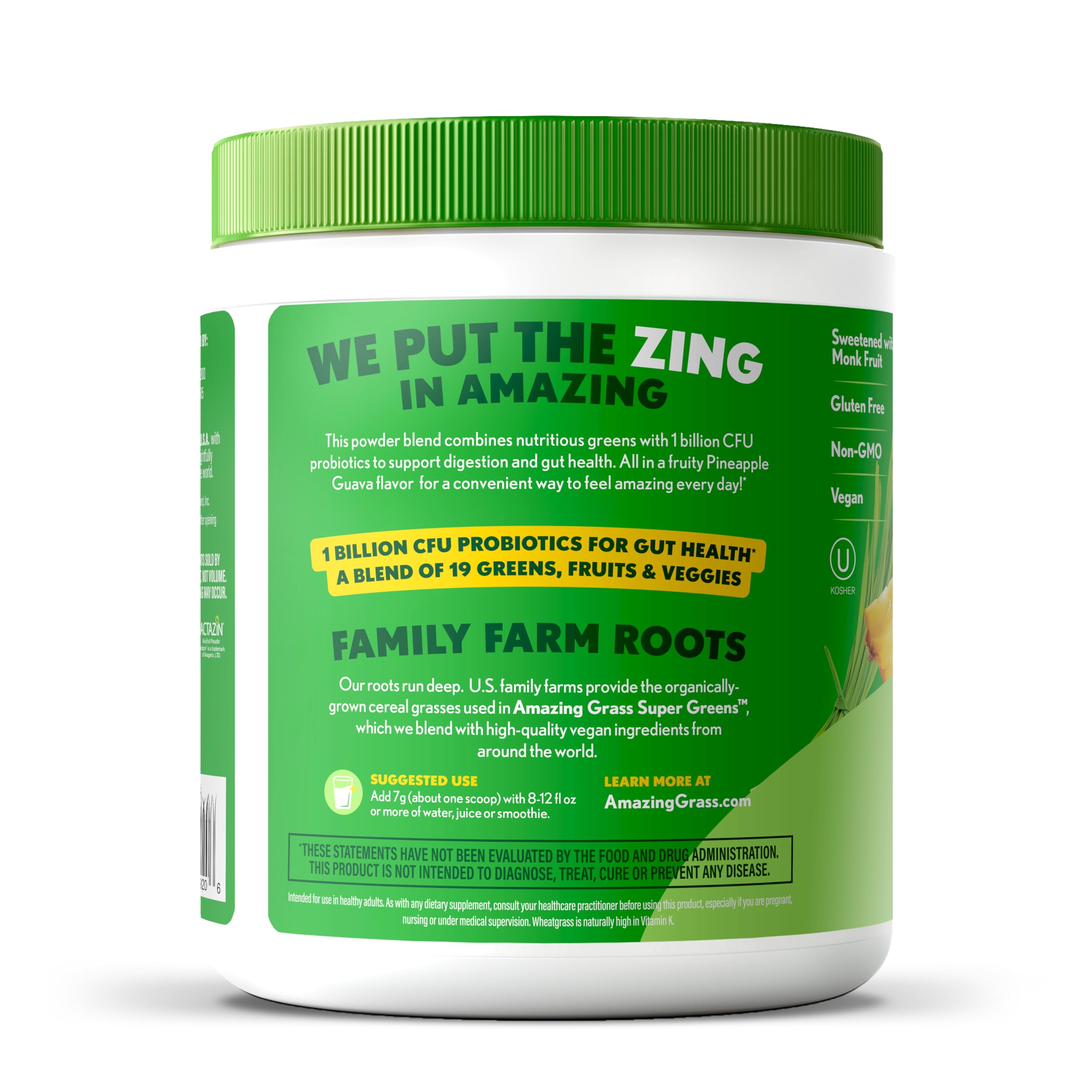 Pineapple guava flavor spirulina supplement