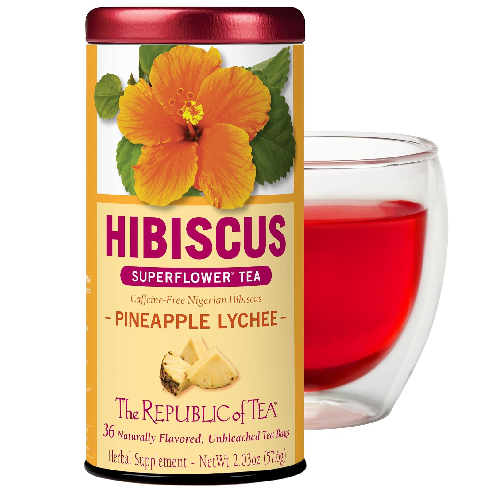 Pineapple Lychee Hibiscus herbal tea