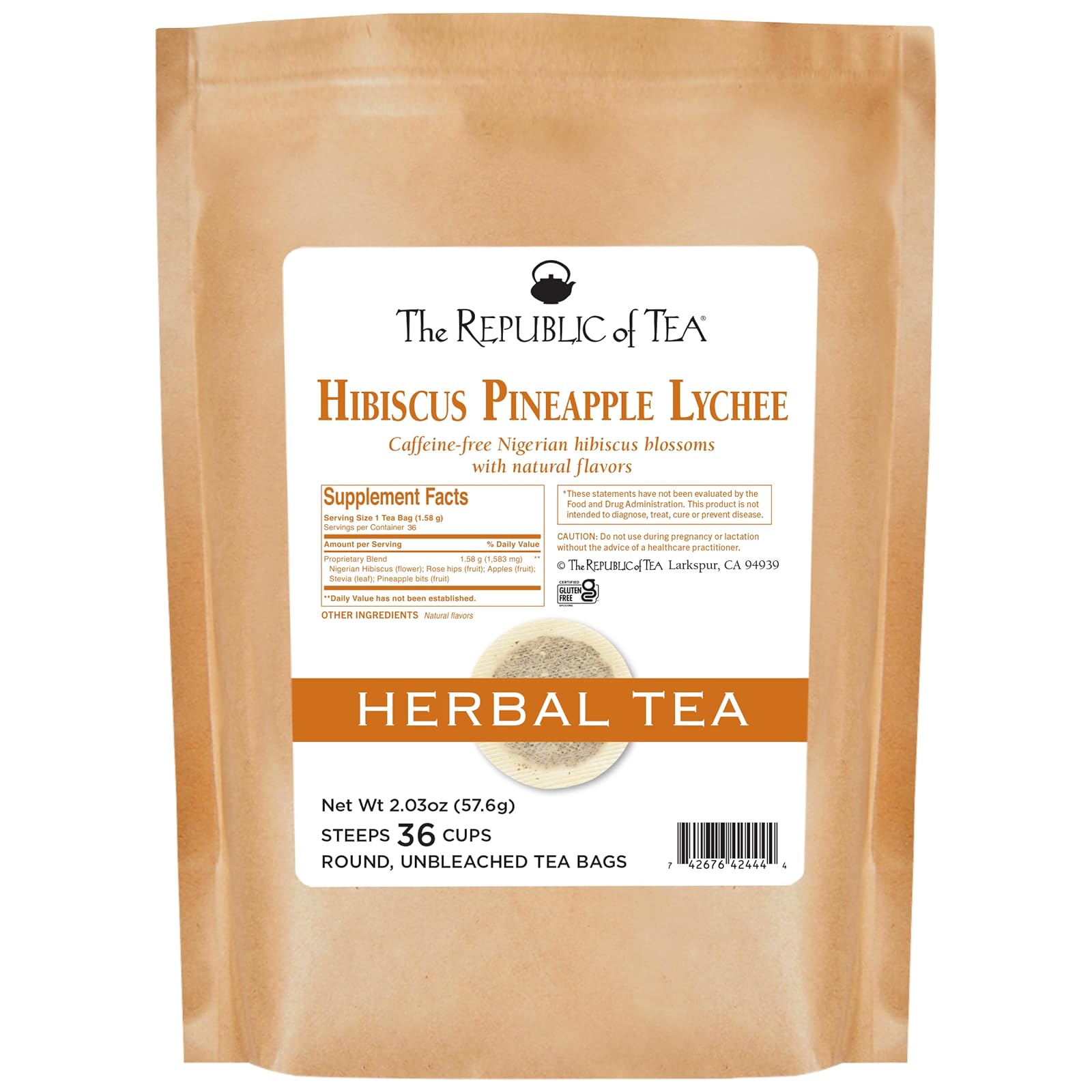 Pineapple Lychee Hibiscus herbal tea