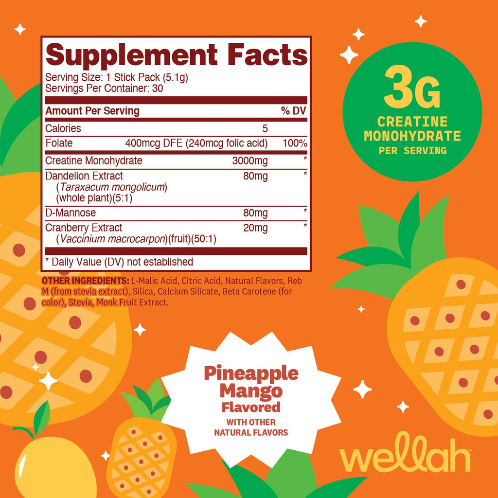 Pineapple mango creatine stick packs