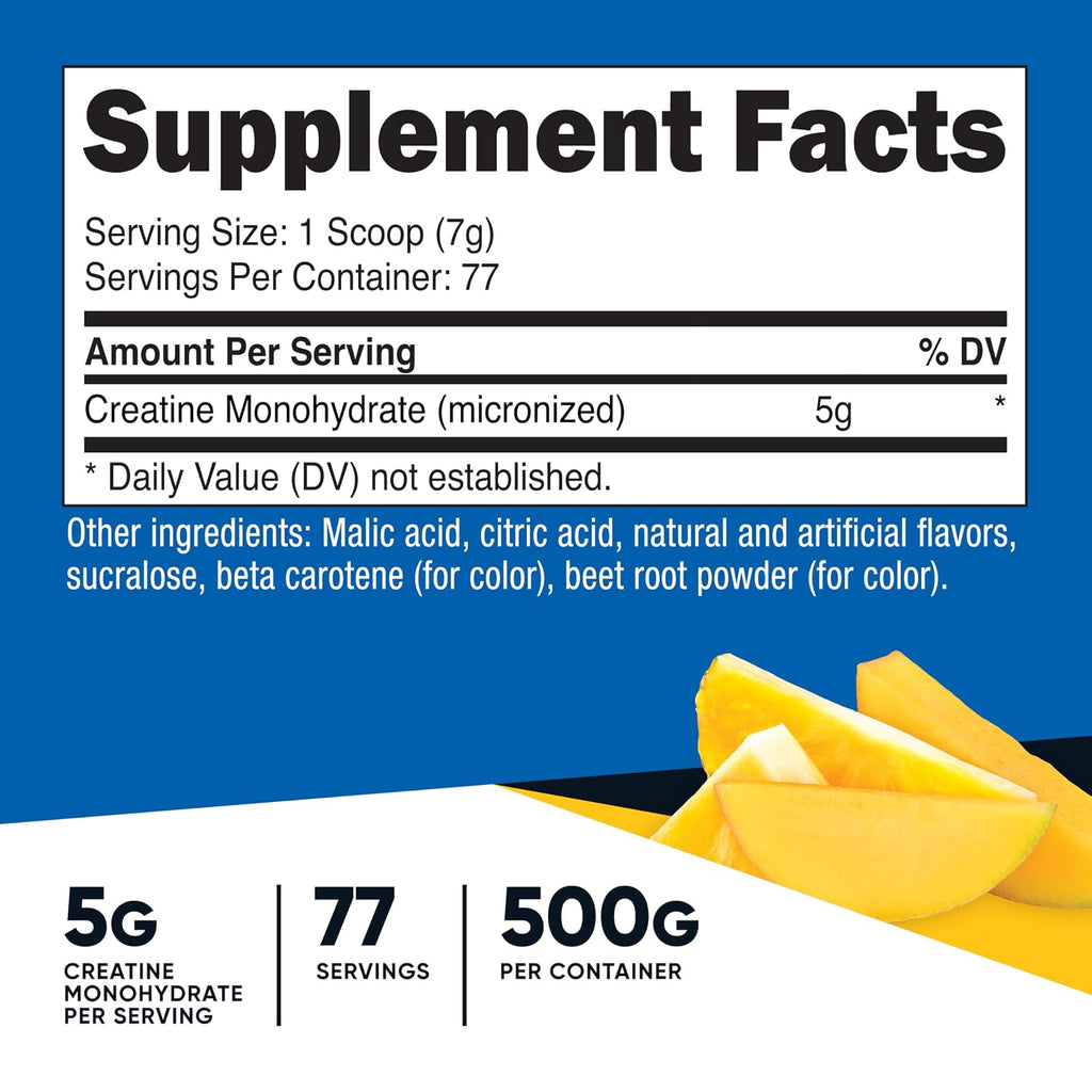 Pineapple mango creatine supplement