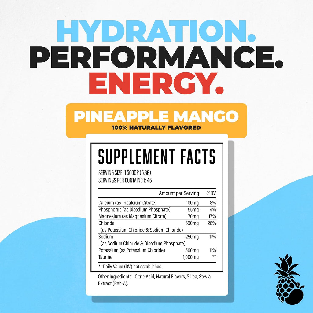 Pineapple mango electrolytes powder for workouts