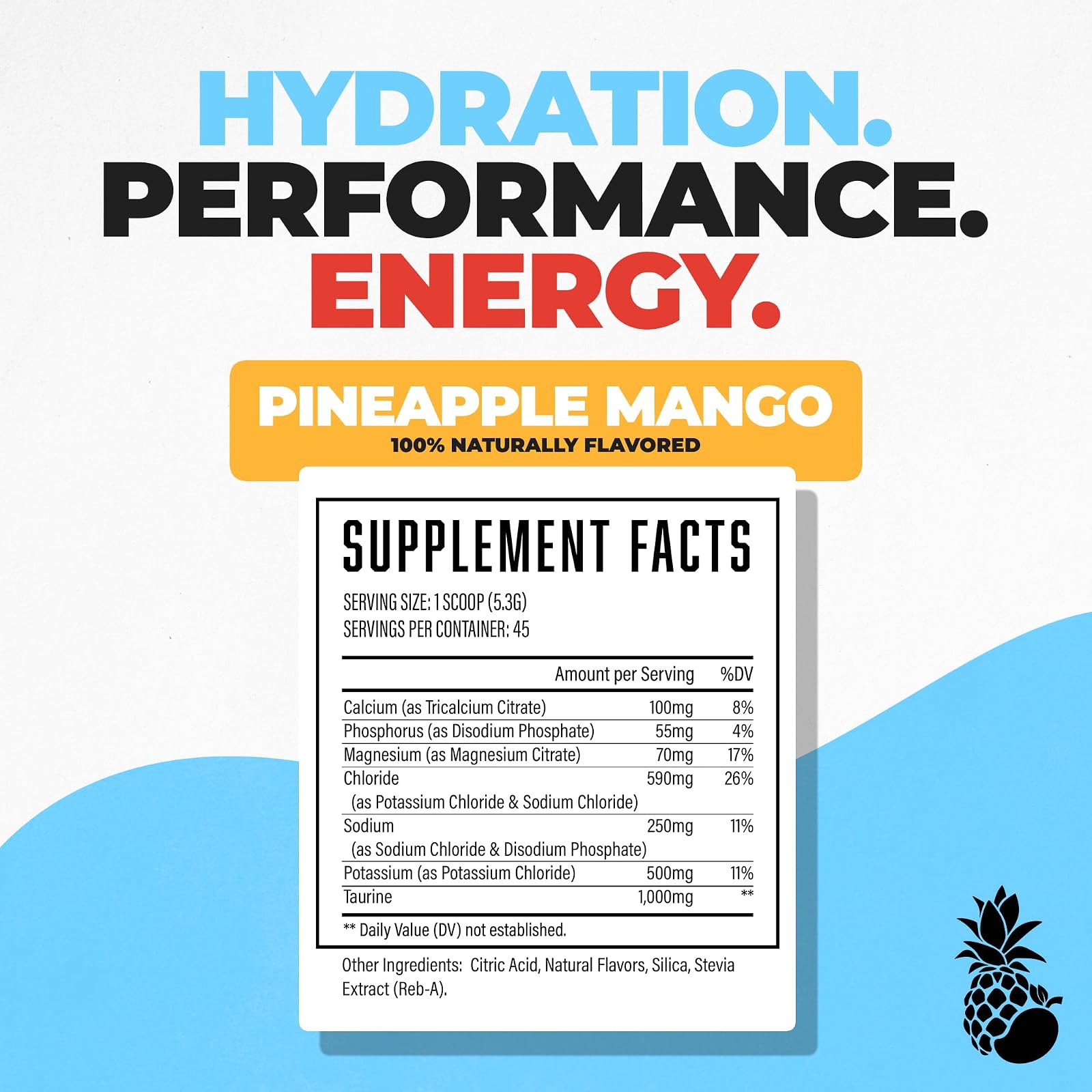Pineapple mango electrolytes powder for workouts