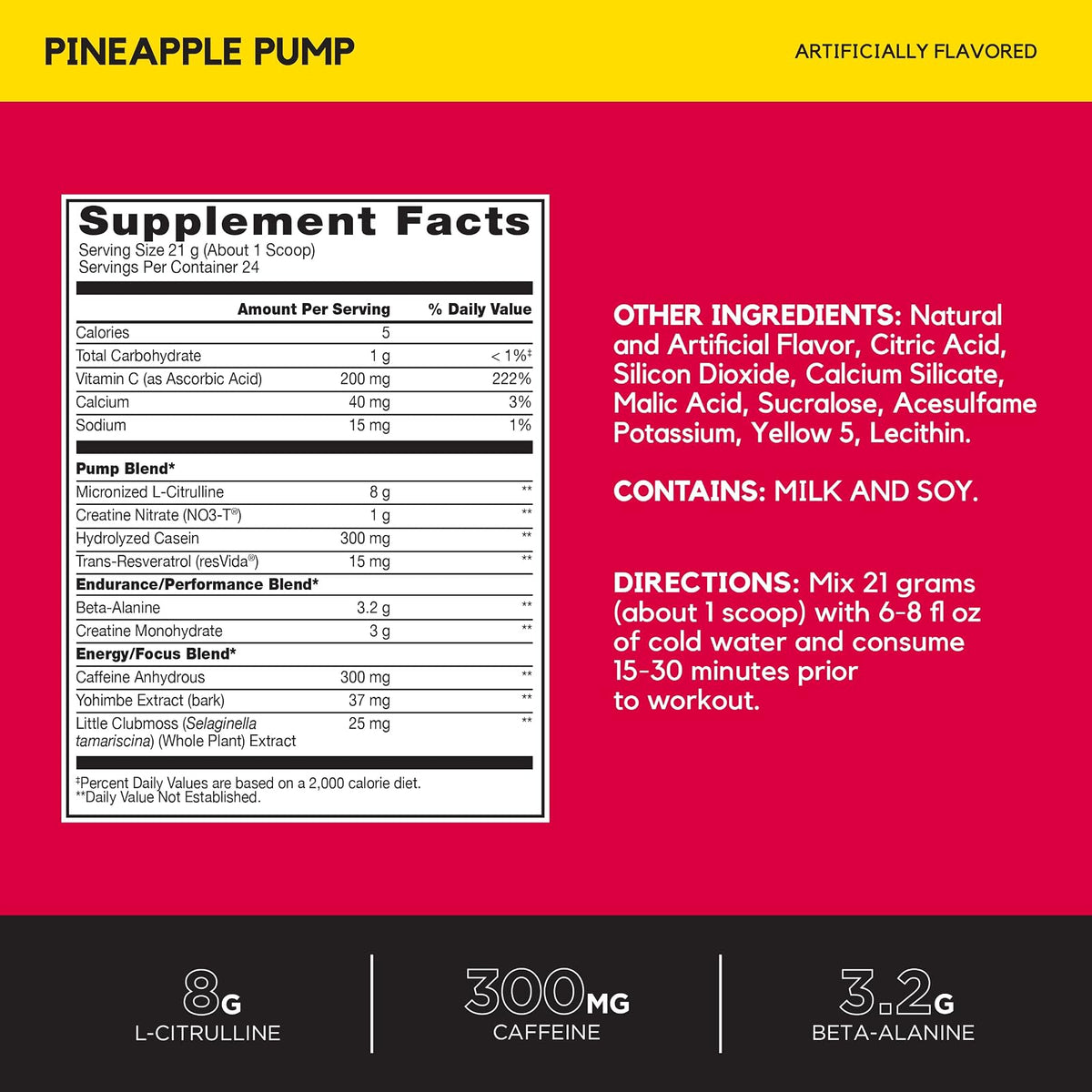 Pineapple pump pre-workout supplement