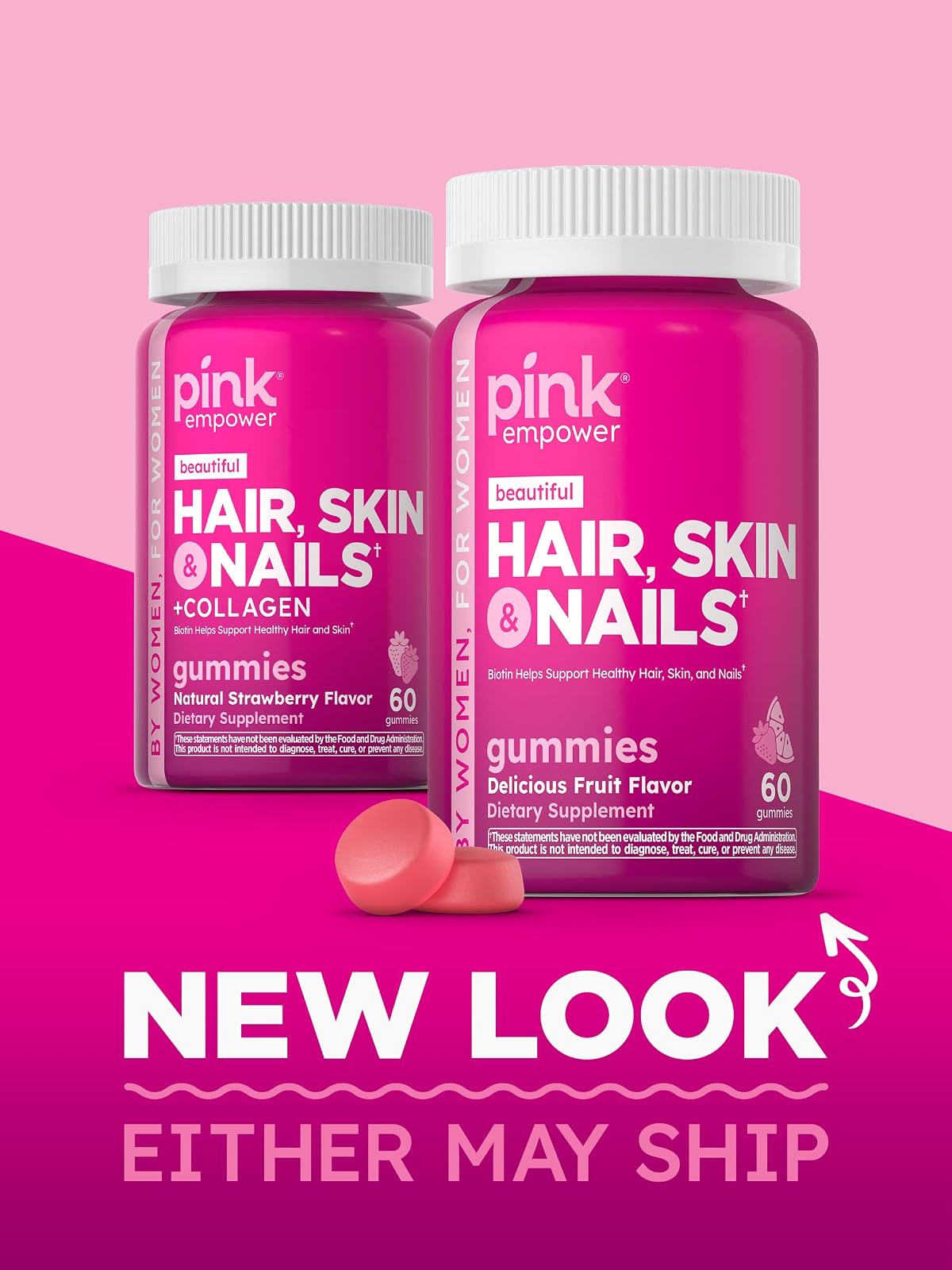 PINK biotin gummies for beauty support