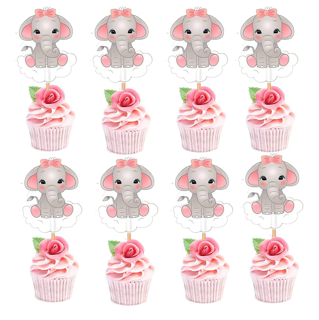 pink elephant cupcake toppers for girls