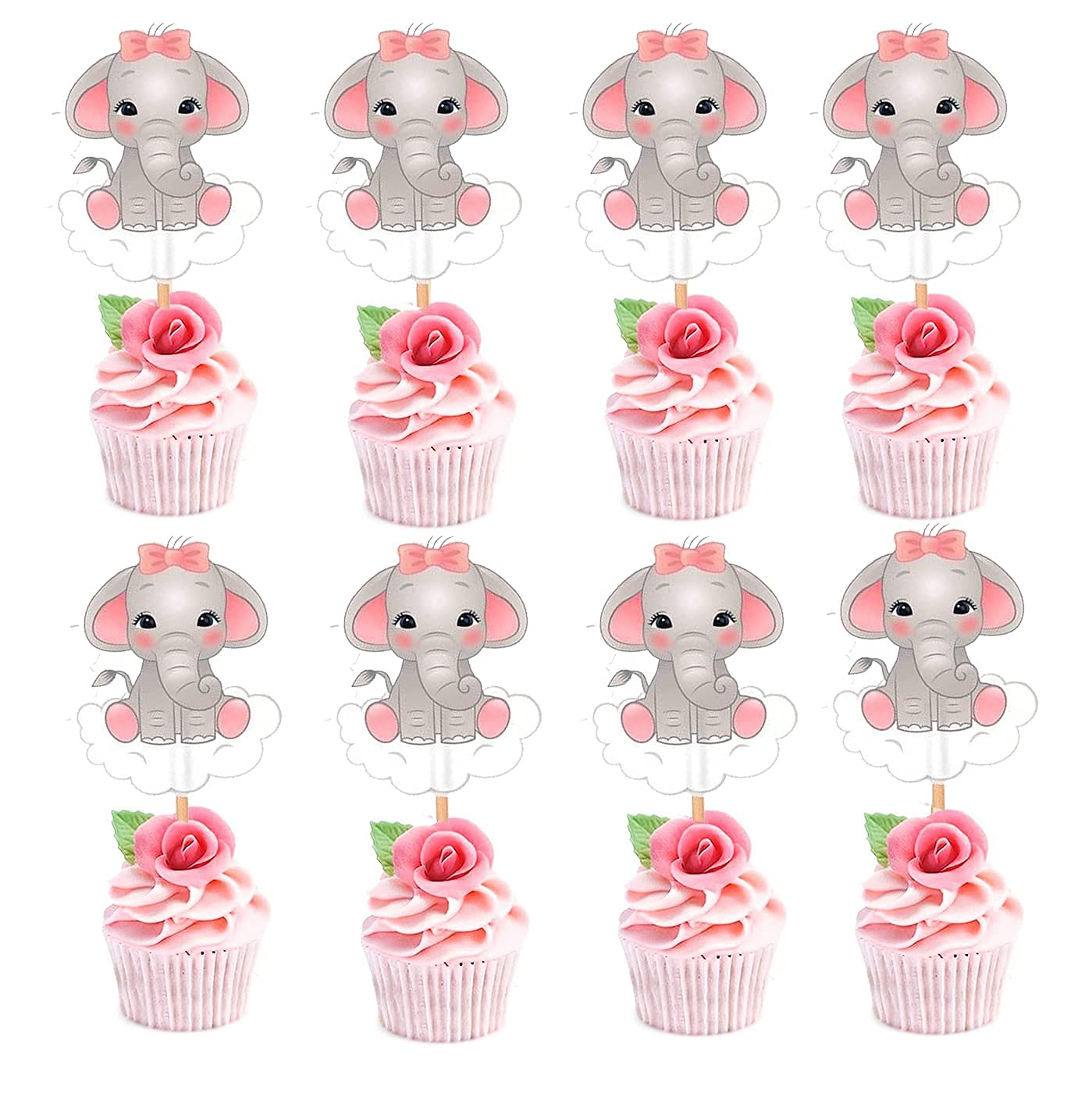 pink elephant cupcake toppers for girls