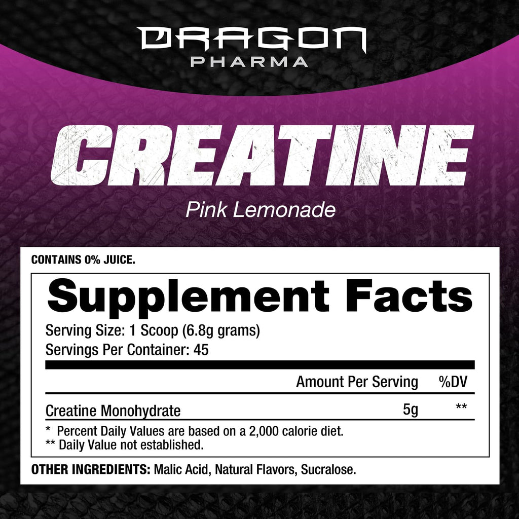 Pink lemonade creatine monohydrate powder
