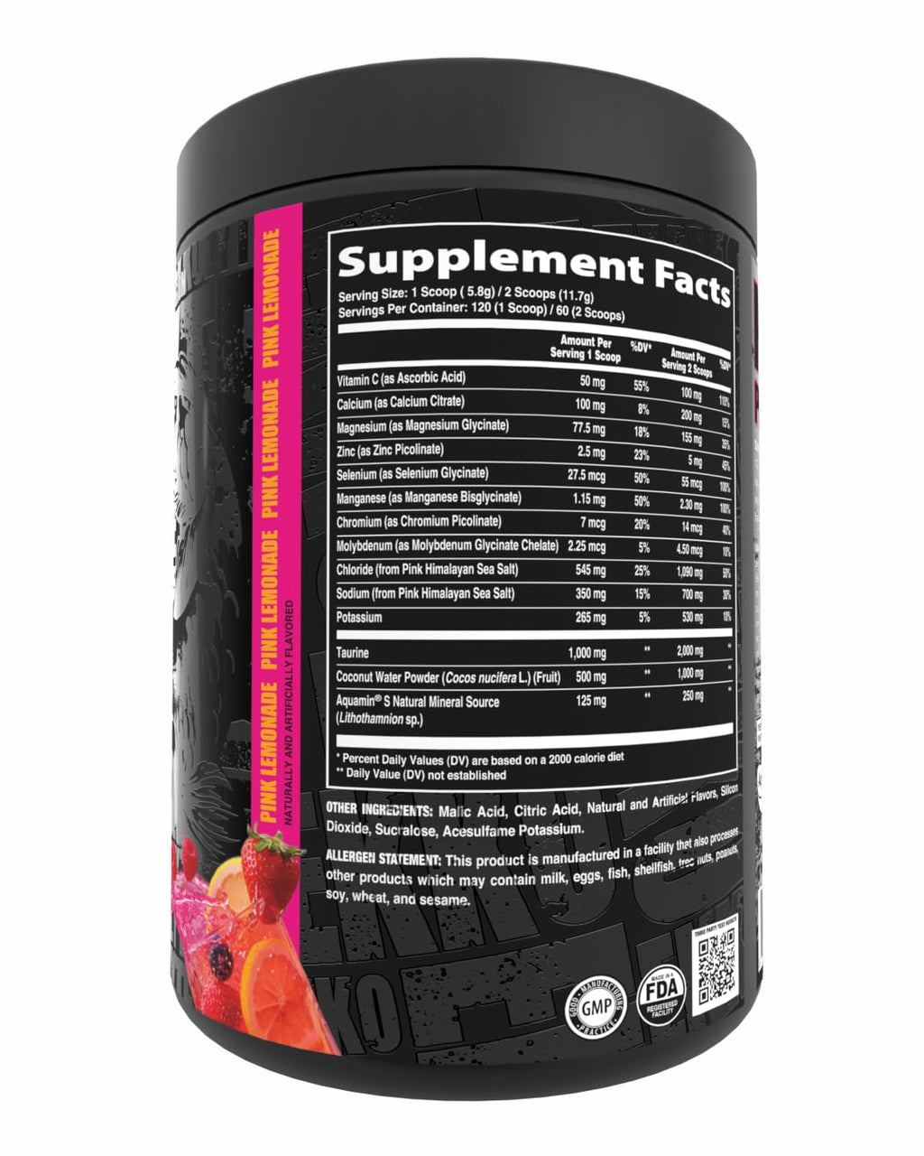 Pink lemonade electrolyte drink mix