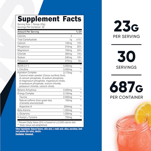 Pink lemonade pre-workout drink mix