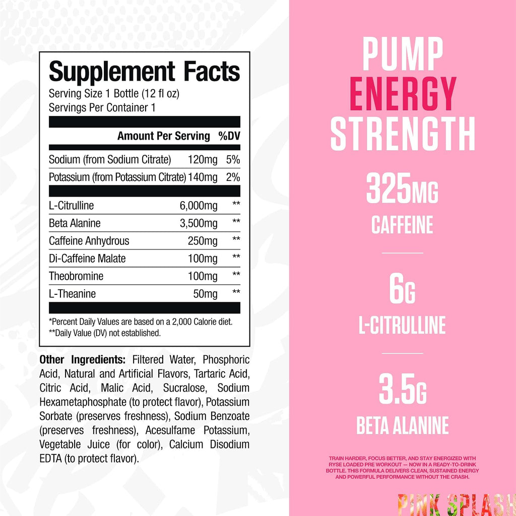 Pink Splash pre workout energy boost