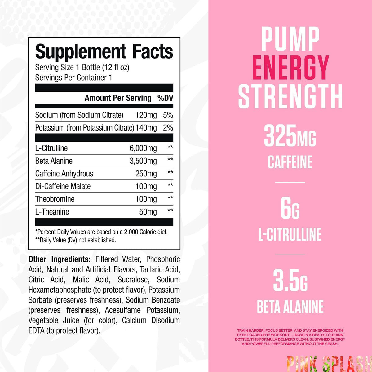 Pink Splash pre workout energy boost
