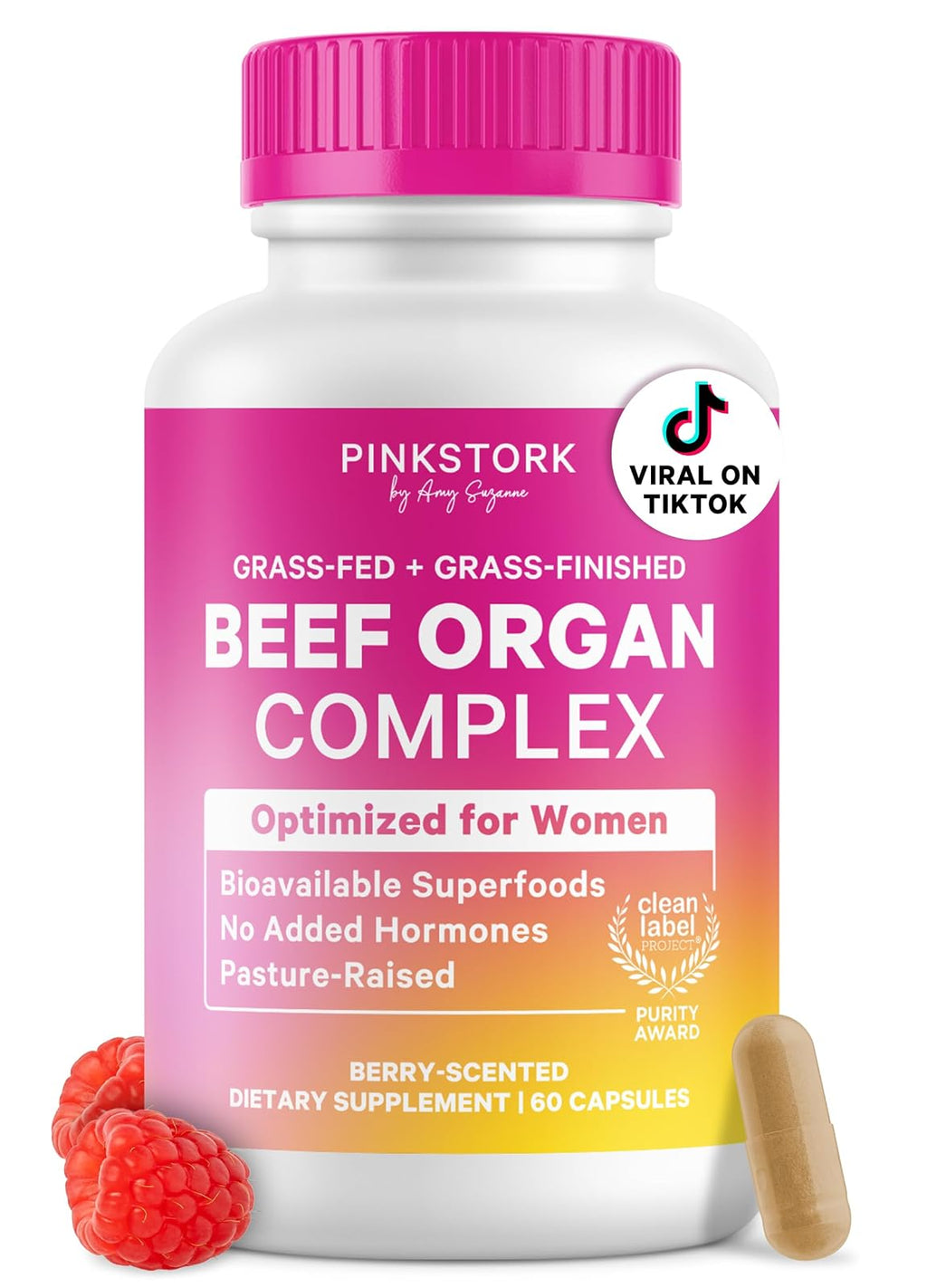 Pink Stork beef organ capsules