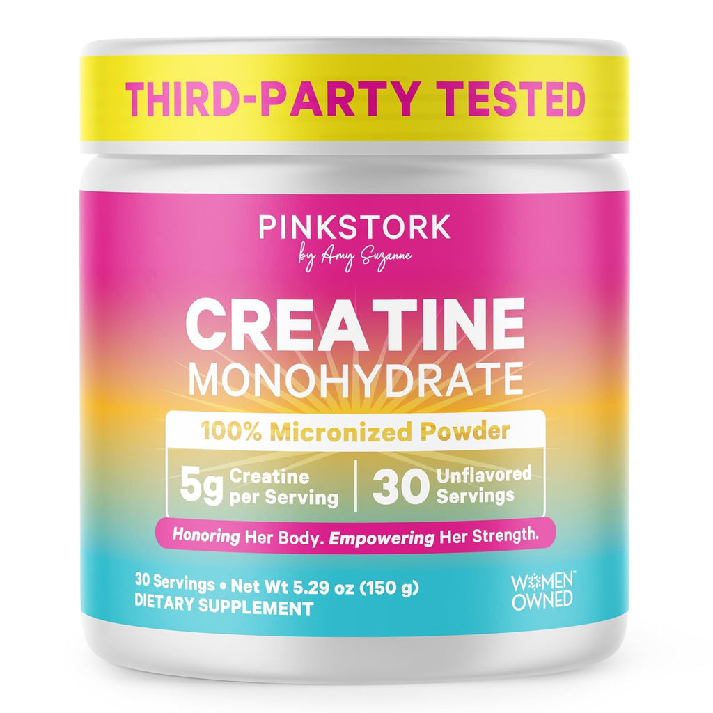 Pink Stork creatine monohydrate powder